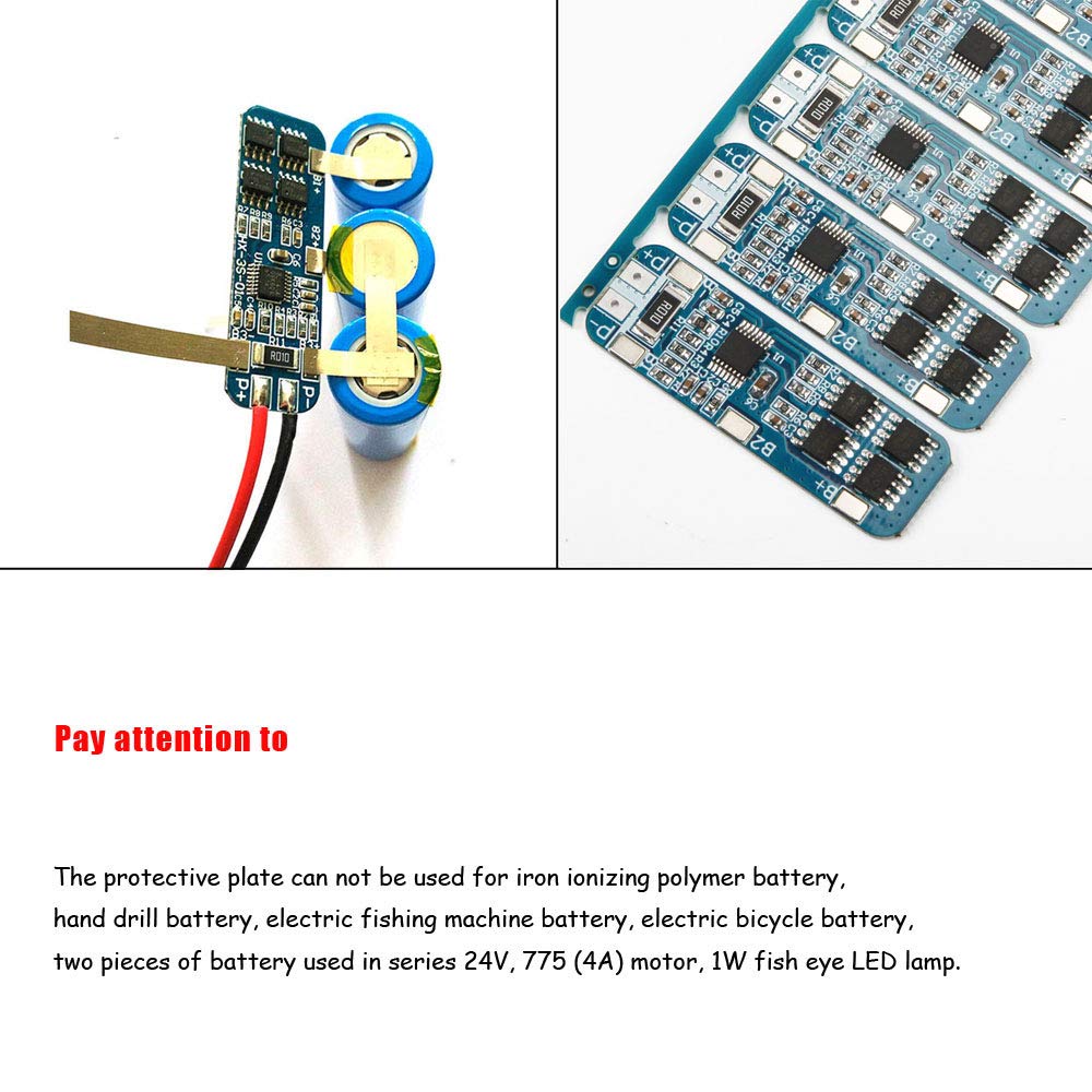Comidox 3S 12V 10A 18650 Lithium Battery Protection Board BMS Li-ion Charger Protection Module Anti-Overcharge/Over-Discharge/Over-Current/Short Circuit 3Pcs