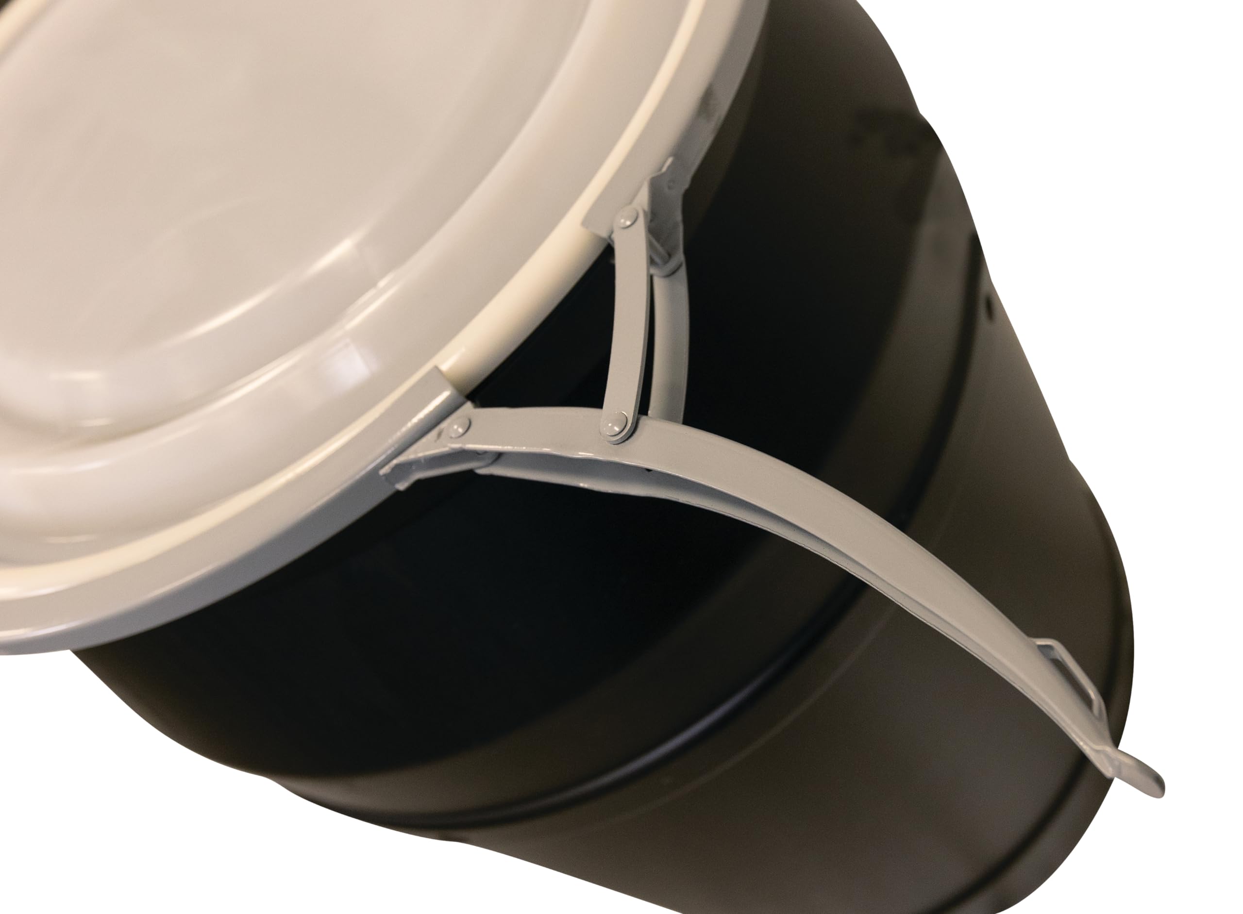 Eagle 55 Gallon Plastic Drum with Lid, Metal Lever-Lock, 36.4"x22.5", Open Head Lab Pack Drum Made of Durable, Lightweight HDPE, Withstands Weather and Chemicals, Made in USA, Black, 1656MBLK