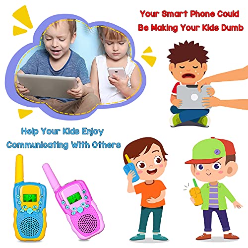 LOOIKOOS Walkie Talkies for Kids, 3 KMs Long Range Walky Talky Radio Kid Toy Gifts for Boys and Girls 3 Pack