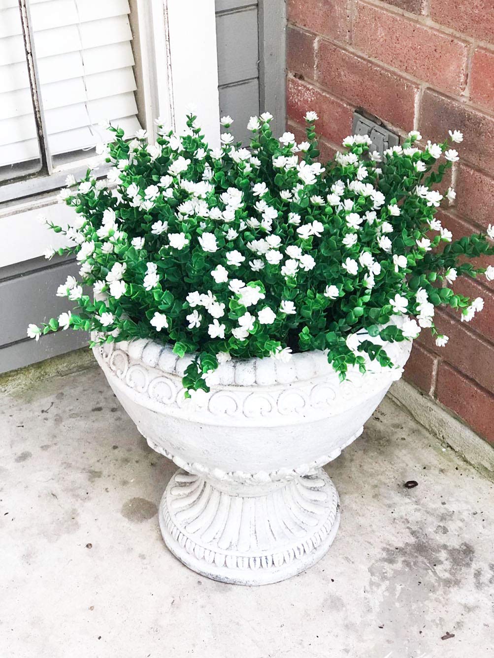 Beebel Artificial Flower Greenery Plants for Home Kitchen Dining Room Hanging Planter Garden,4 Bundles / White