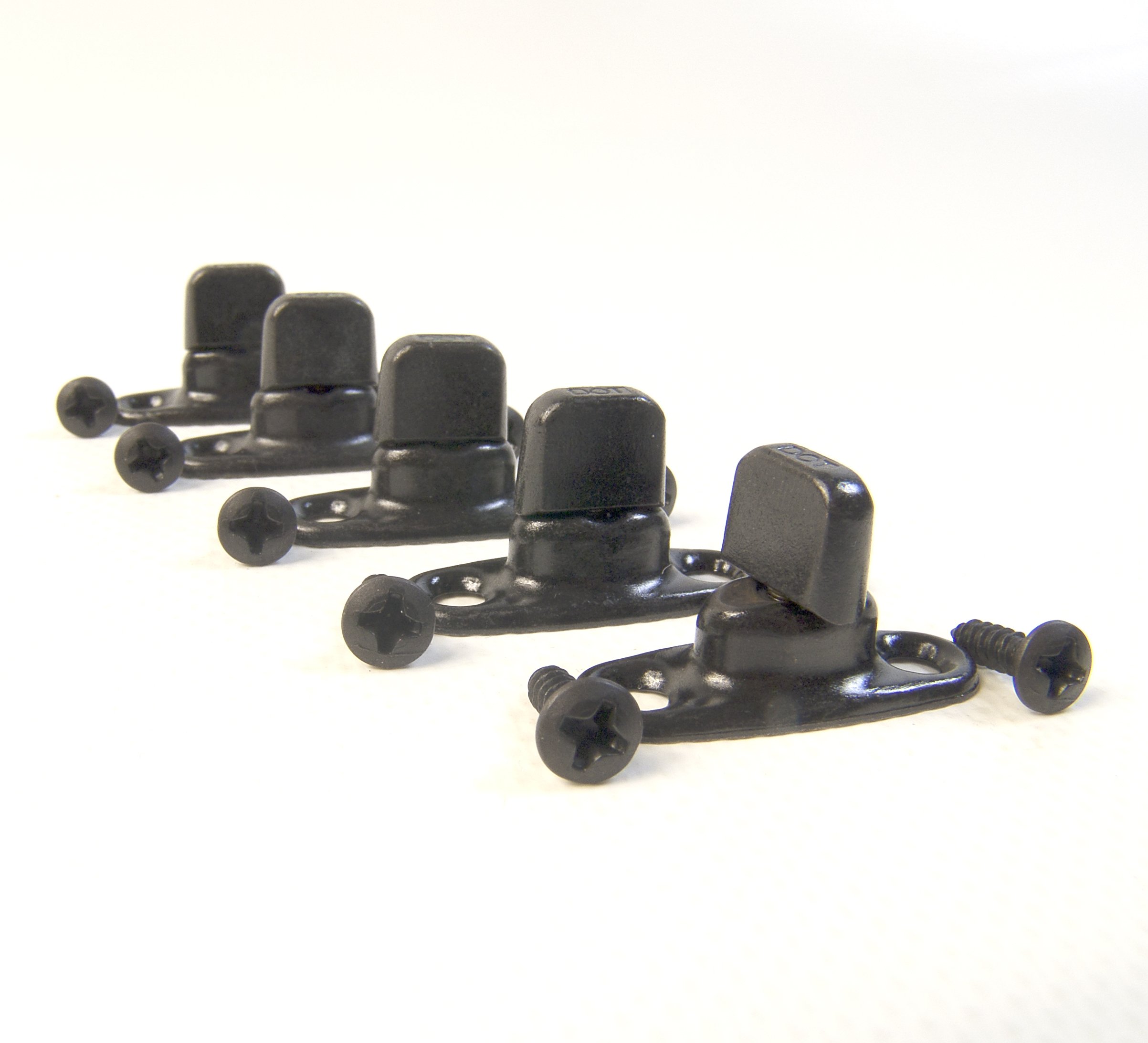 Common Sense Fasteners, Turn Button w/ #6 1/2" Inch Mounting Screws, Black Oxide, (Government Black) 5 Piece