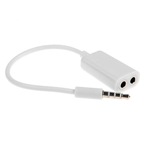 3.5mm Headset Headphone Splitter Earphone Speaker Audio Y Adapter Dual Port White for Samsung Galaxy Tab 4 Nook 7.0 10.1, E Nook 9.6, S2 Nook 8.0 - ZTE Grand X Max 2, X3, X4, Duo LTE, ZMax Pro Z981
