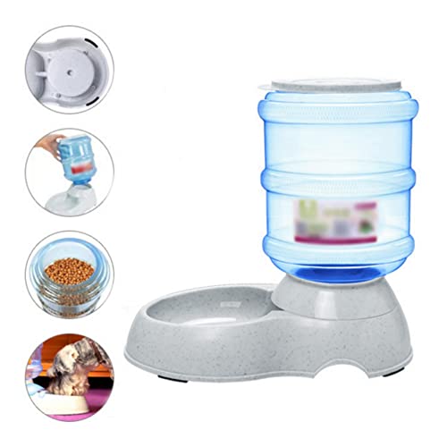 Forart Single Dog Cat Bowls Water and Food Bowl Set, Raised Cat Dog Bowls Automatic Water Dispenser Bottle Pet Feeder for Small Dog Cat