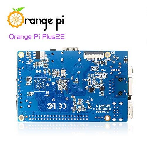 Orange Pi Plus 2E 2GB DDR3 AllWinner H3 Quad Core Open-Source Development Board with 16GB EMMC Flash, Single Board Computer Run Android, Ubuntu, Debian (PI Plus 2E + Power Supply Adapter)