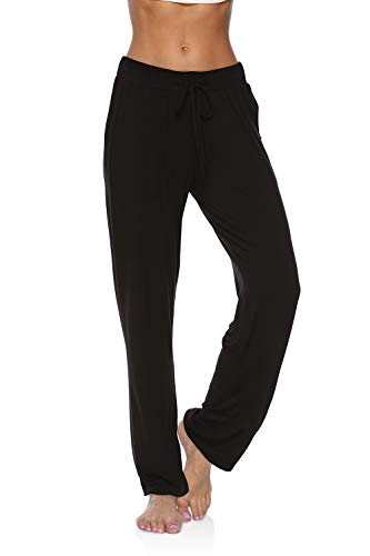 DIBAOLONG Womens Yoga Pants Wide Leg Comfy Drawstring Loose Straight Lounge Running Workout Legging A1-Black XL