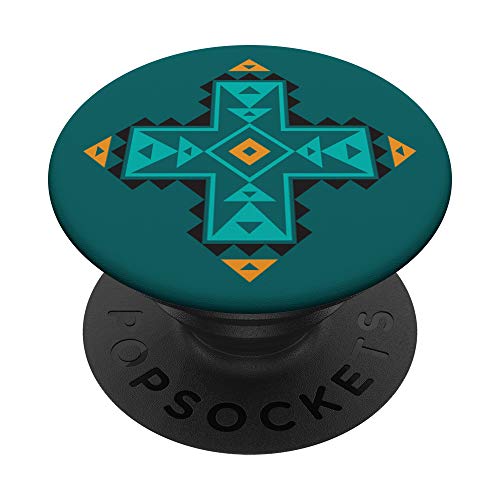 Southwest Geometric Abstract Indian Tribal Cross Pattern PopSockets Grip and Stand for Phones and Tablets