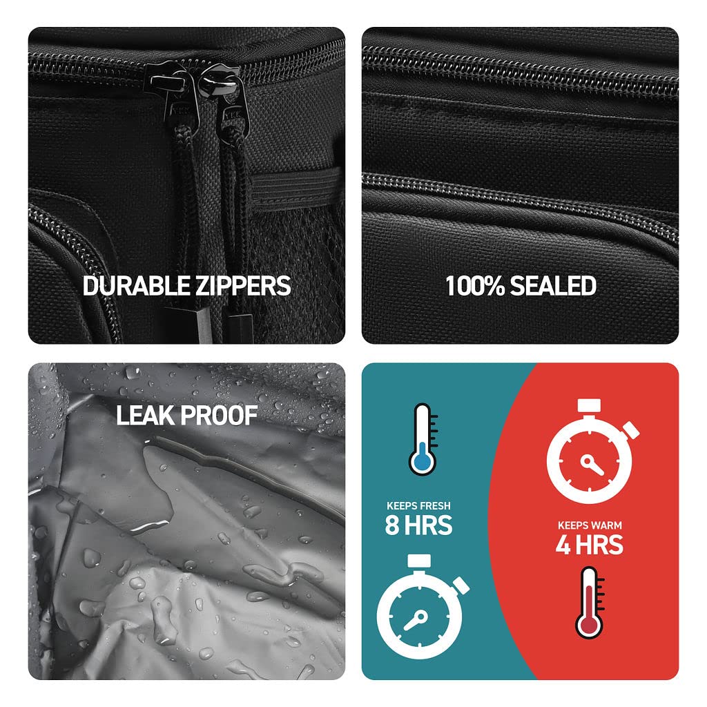 3X Large Insulated Lunch Bag, Insulated Lunch Box For Men Lunchbox with 2 Reusable Cooler Ice Packs, Lunch Cooler Lunch Bag for Men Fits 12 Cans