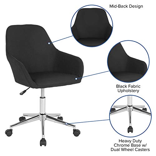 Flash Furniture Cortana Home and Office Mid-Back Chair in Black Fabric