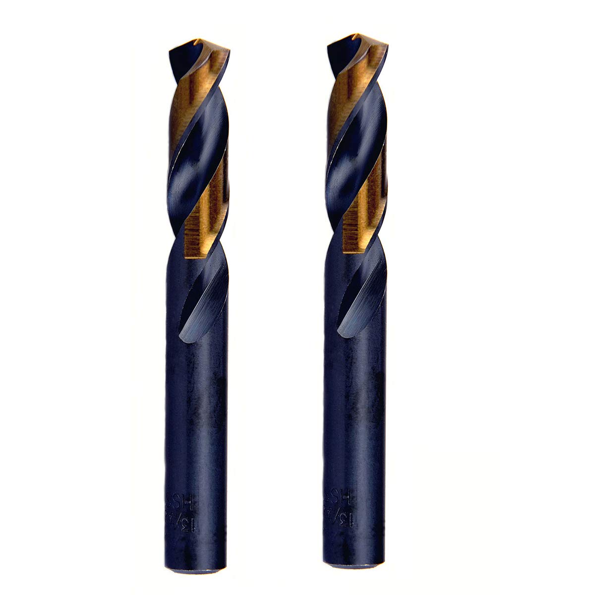 MAXTOOL 7/16" 2pcs Identical Screw Machine Drills HSS M2 Twist Stub Drill Bits Black & Bronze Fully Ground Straight Shank Short Drills; SMF02H10R28P2
