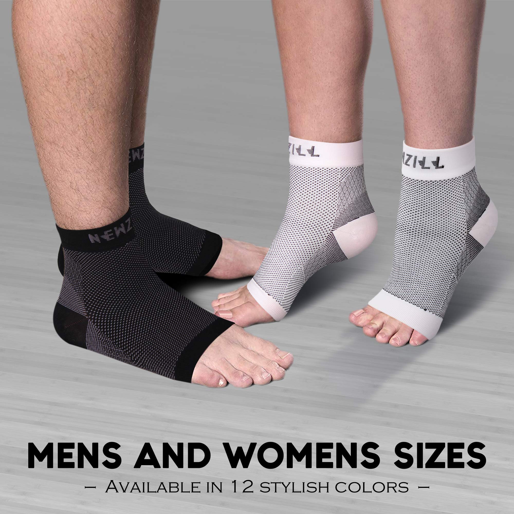 NEWZILL Plantar Fasciitis Socks with Arch Support, Best 24/7 Foot Care Compression Sleeve, Eases Swelling & Heel Spurs, Ankle Brace Support, Increases Circulation (L/XL, White)