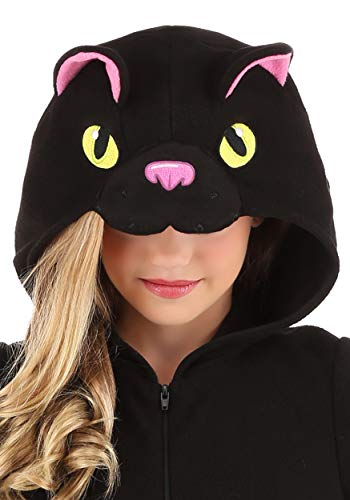 Black Cat Costume for Kids, Cat One-piece Jumpsuit with Tail, Kitty Costume for Boys & Girls for Halloween X-Large