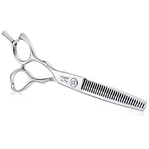 JASON 6 Inch Lefty Barber Thinning Shears for Hair Cutting Professional 30 Teeth Salon Blending Scissors Hairdressing Scissor JP 440C Texturizing Shears for Men Women