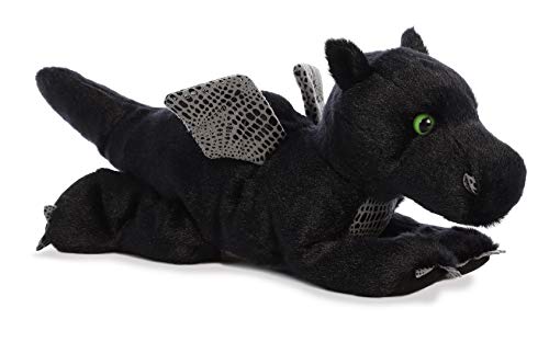 Aurora® Adorable Flopsie™ Midnight Dragon™ Stuffed Animal - Playful Ease - Timeless Companions - Black 12 Inches