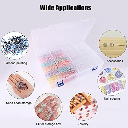 SGHUO 120 Slots Diamond Painting Storage Containers, Diamond Painting Accessories Beads Storage Box for Diamonds, Beads DIY Art Craft Storage