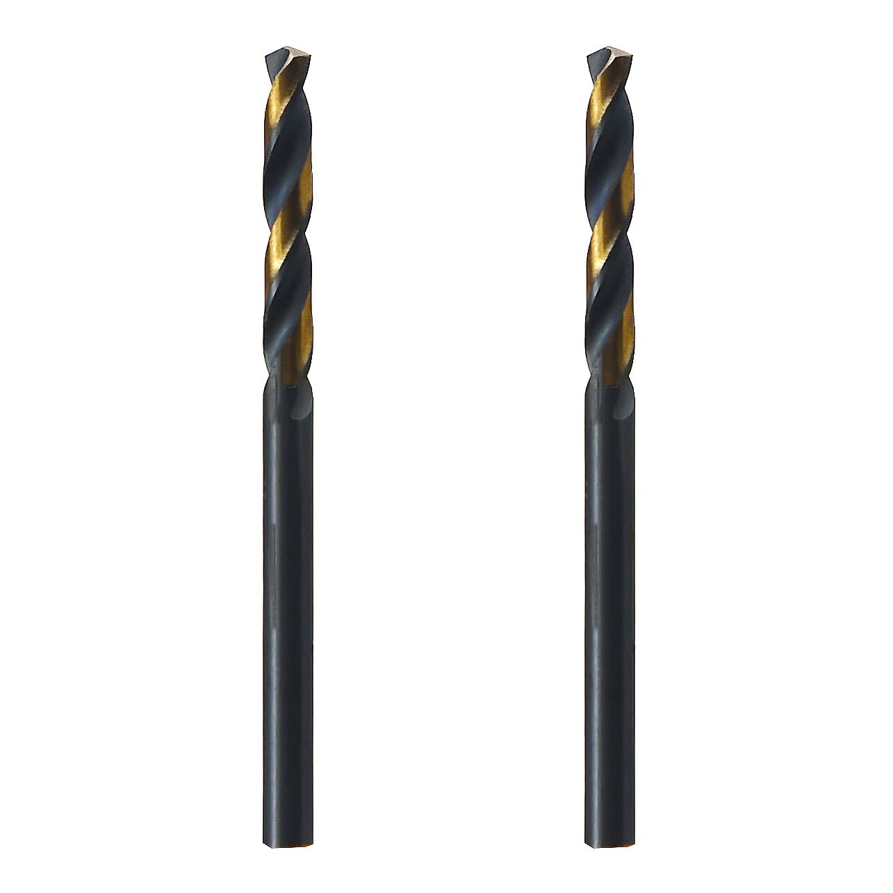 MAXTOOL 7/64" 2pcs Identical Screw Machine Drills HSS M2 Twist Stub Drill Bits Black & Bronze Fully Ground Straight Shank Short Drills; SMF02H10R07P2