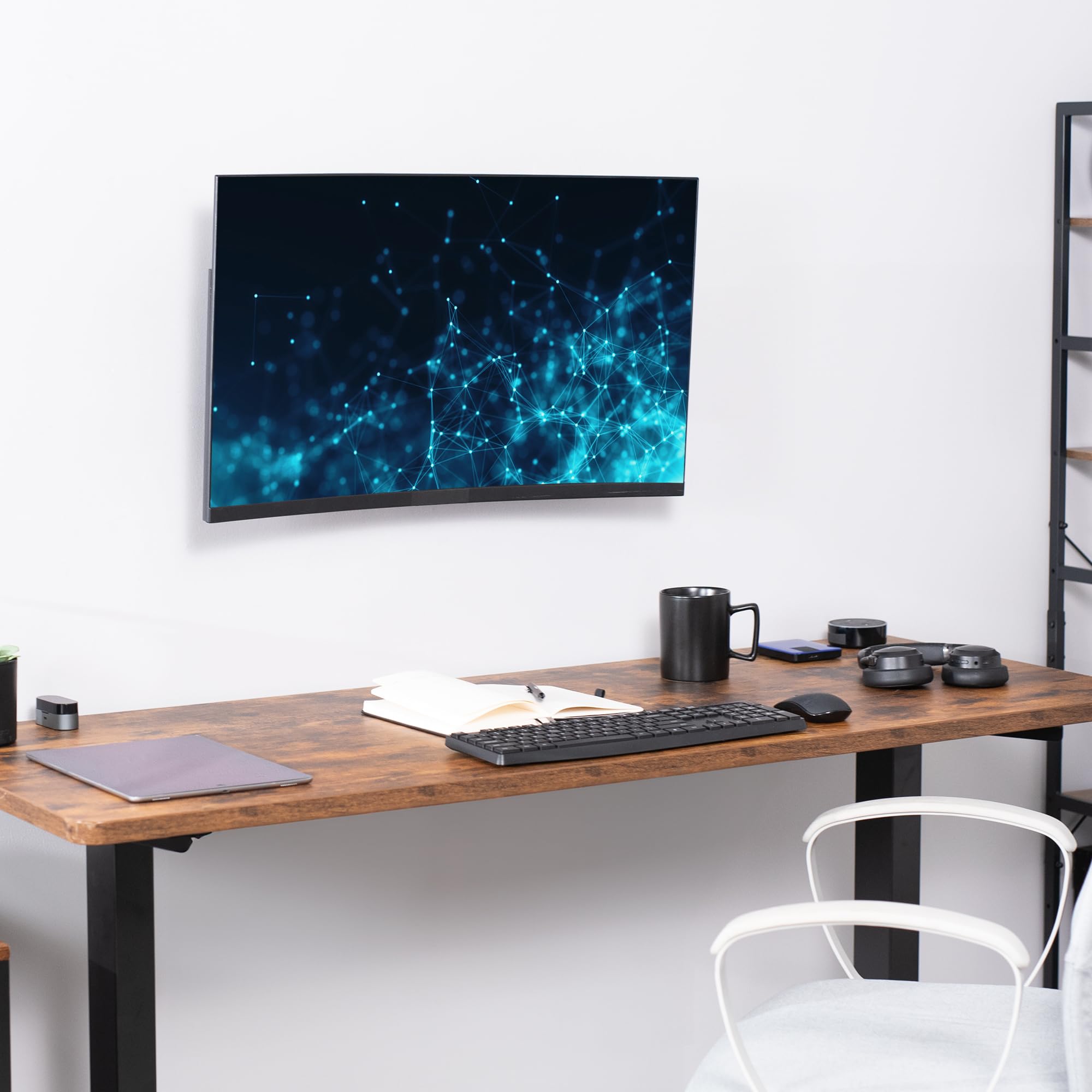 VIVO Height Adjustable 17 to 32 inch Single Monitor Articulating Wall Mount for Standing Workstations, Fits 1 Screen with Max VESA 100x100mm, Black, MOUNT-VW01A