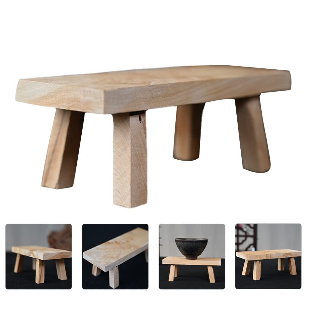 BESPORTBLE Small Wooden Stools Step Stool Footstool Art Craft Wooden Base Stool Shape Display Base Wooden Step Stool for Seniors Adults