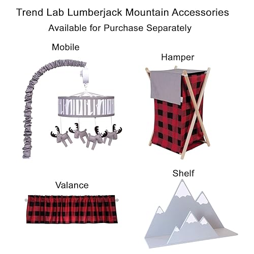 Trend Lab Lumberjack Moose 3 Piece Crib Bedding Set, Gender-Neutral Color Palette, Includes Quilt, Fitted Crib Sheet and Skirt