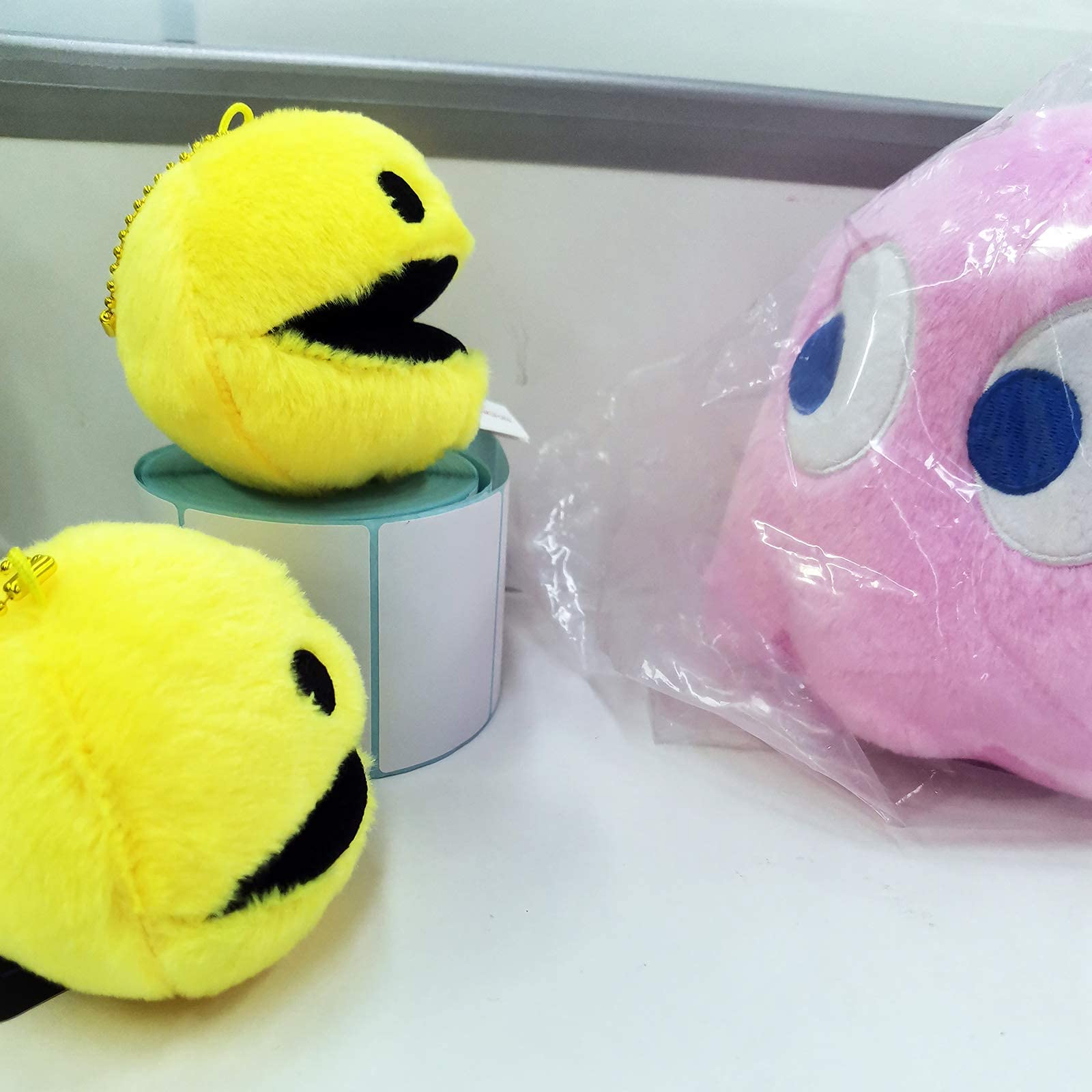 3" Stuffed Keychain Pacman Plush Animals Pendants Ornaments, Very Soft and Cute Pacman Toys, Best Decorations of Your Backpacks,Handbags,Party Decoration,Wedding Decorations