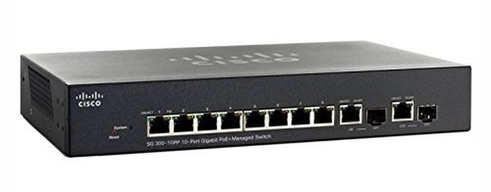 Cisco SG300-10PP-K9-NA 10-Port Gigabit PoE+ Managed Switch