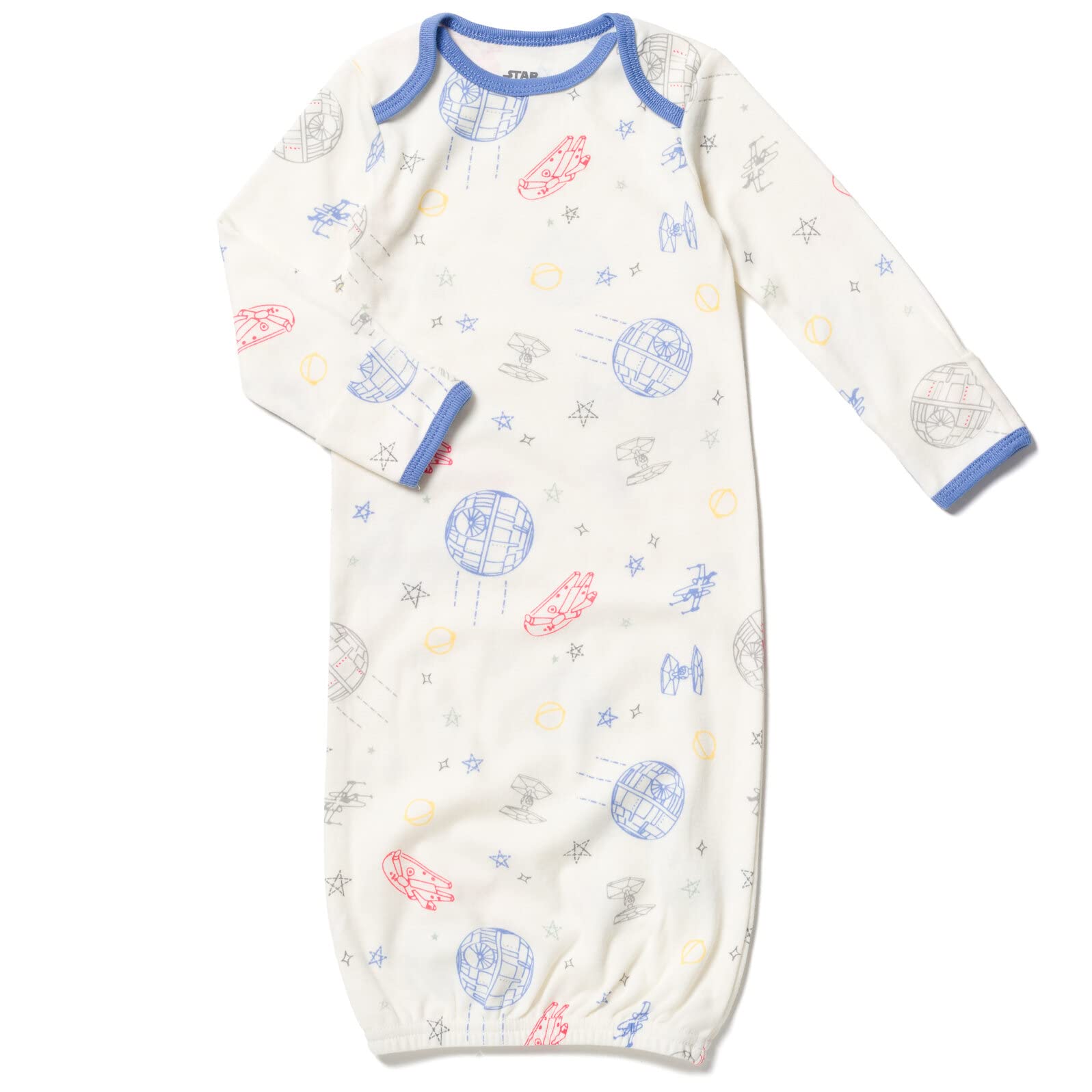 Star Wars Chewbacca R2-D2 C-3PO Baby Boys 3 Pack Swaddle Sleeper Gown 0-6 Months