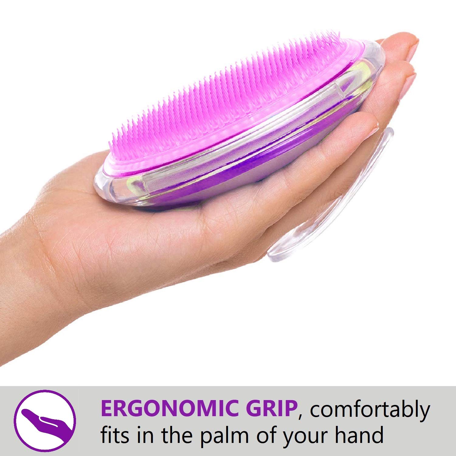 Dylonic 3 Pack Body and Face Exfoliating Brushes for Ingrown Hairs Treatment, Razor Bumps, Shaving Irritation - Silicone Scrubbers Gift Set, Skin Exfoliator Brush Dry Brushing Loofah for Smooth Skin