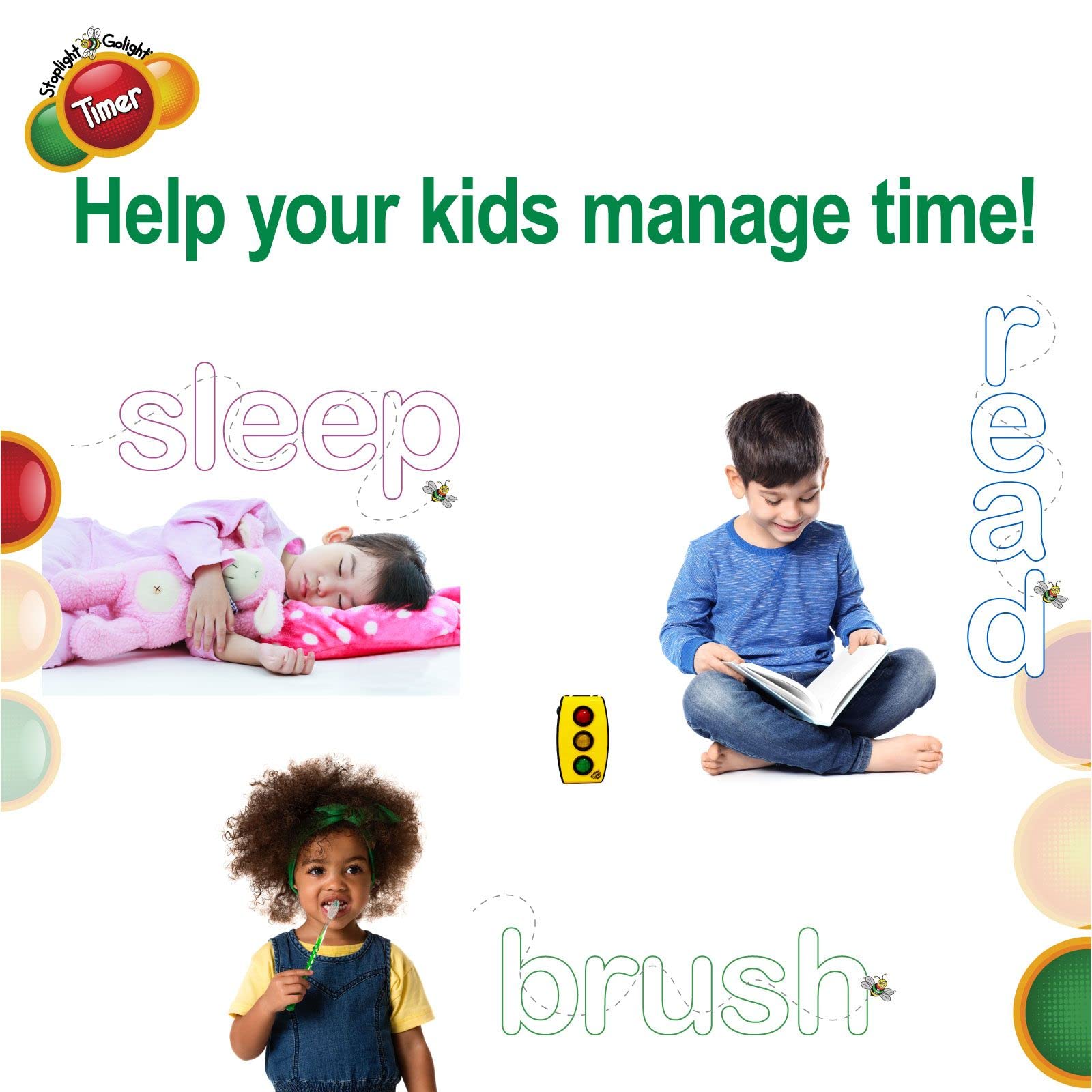 BeeZee Kids Stoplight Golight Traffic Light for Kids - Visual Timer with Audio Cues - Stop Light Ready to Wake - Sleep Training for Kids, Teacher Stop Light - App Included