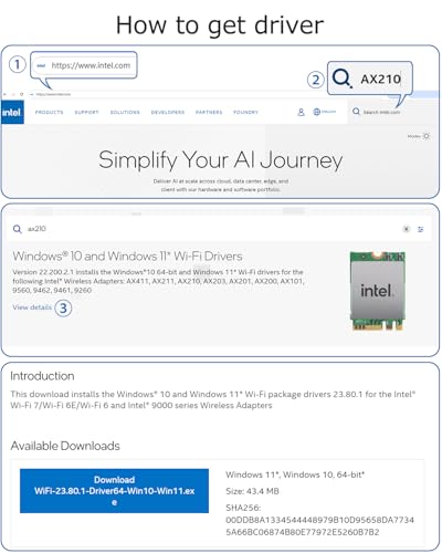 WiFi Card, Ubit Tri-Band 5400Mbps WiFi 6E 6GHz PCIe WiFi Card, BT 5.2, AX210 Wireless WLAN Adapter with MU-MIMO,OFDMA,Ultra-Low Latency, Supports Windows 10/11 (64bit)