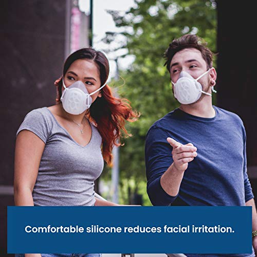 GILL Mask | Eco-Friendly Reusable Half Mask Respirator | Filters included (Regular, White)