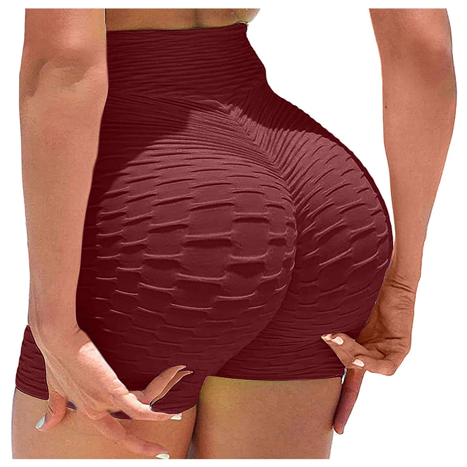 Bblulu TIK Tok Workout Shorts Womens Ruched Booty Textured Yoga Shorts Butt Lifting High Waisted Tummy Control Biker Shorts