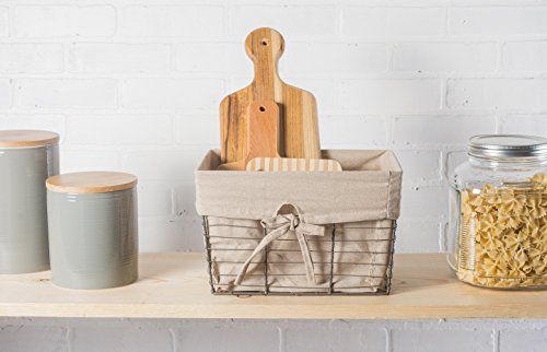 DII Farmhouse Chicken Wire Storage Baskets with Liner, Small, Vintage Taupe, 9x7x6", 3 Piece