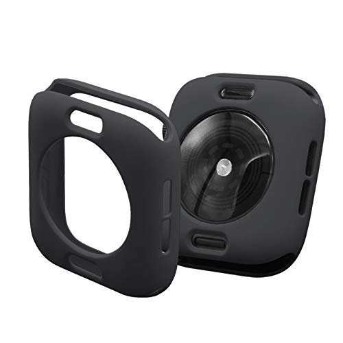 Hontao Ultra Thin Soft TPU Shockproof Bumper Case for iWatch Apple Watch Series SE 6/5/4 Black 44mm