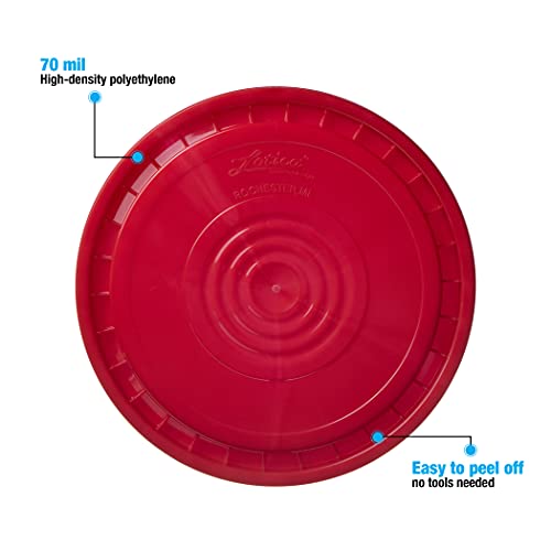 Hudson Exchange Car Wash, Dust Collector & General Use 7 Gallon Bucket with Red Lid, HDPE, Natural