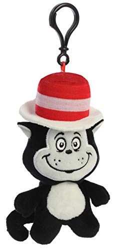 Aurora® Whimsical Dr. Seuss™ Cat in The Hat Keychain Stuffed Animal - Magical Storytelling - Literary Inspiration - Black 4 Inches