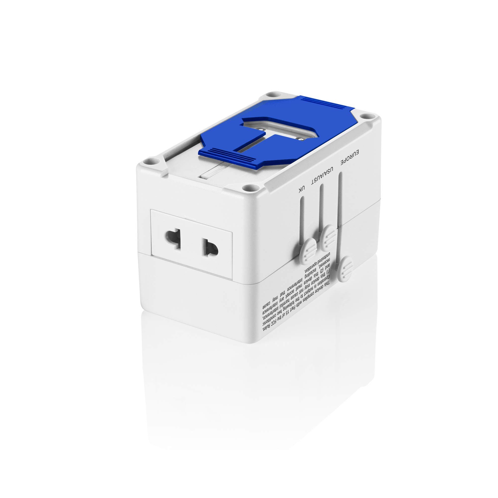Conair Travel Plug Adapter with 2 USB Ports, Universal Plug Adapters for Worldwide Travel by Travel Smart