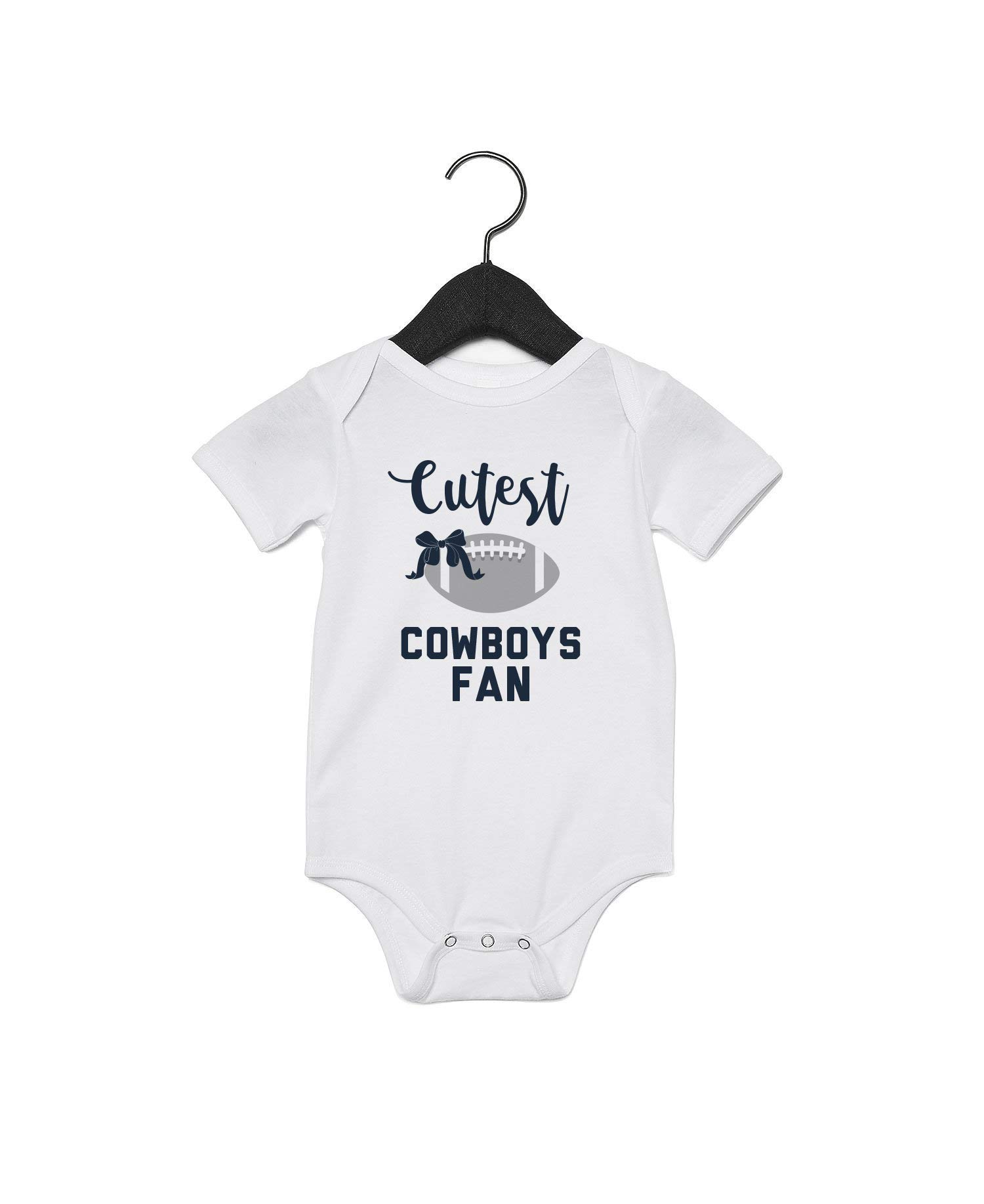 GKrepps Cutest Cowboys Fan Baby Boy Girl Clothes Newborn Organic Bodysuit Romper White