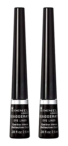 Rimmel Exaggerate felt tip liquid eyeliner, 2 Count, Black