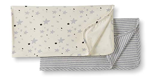 Moon and Back by Hanna Andersson Baby 2-Pack Organic Cotton Blanket, Gray, One Size