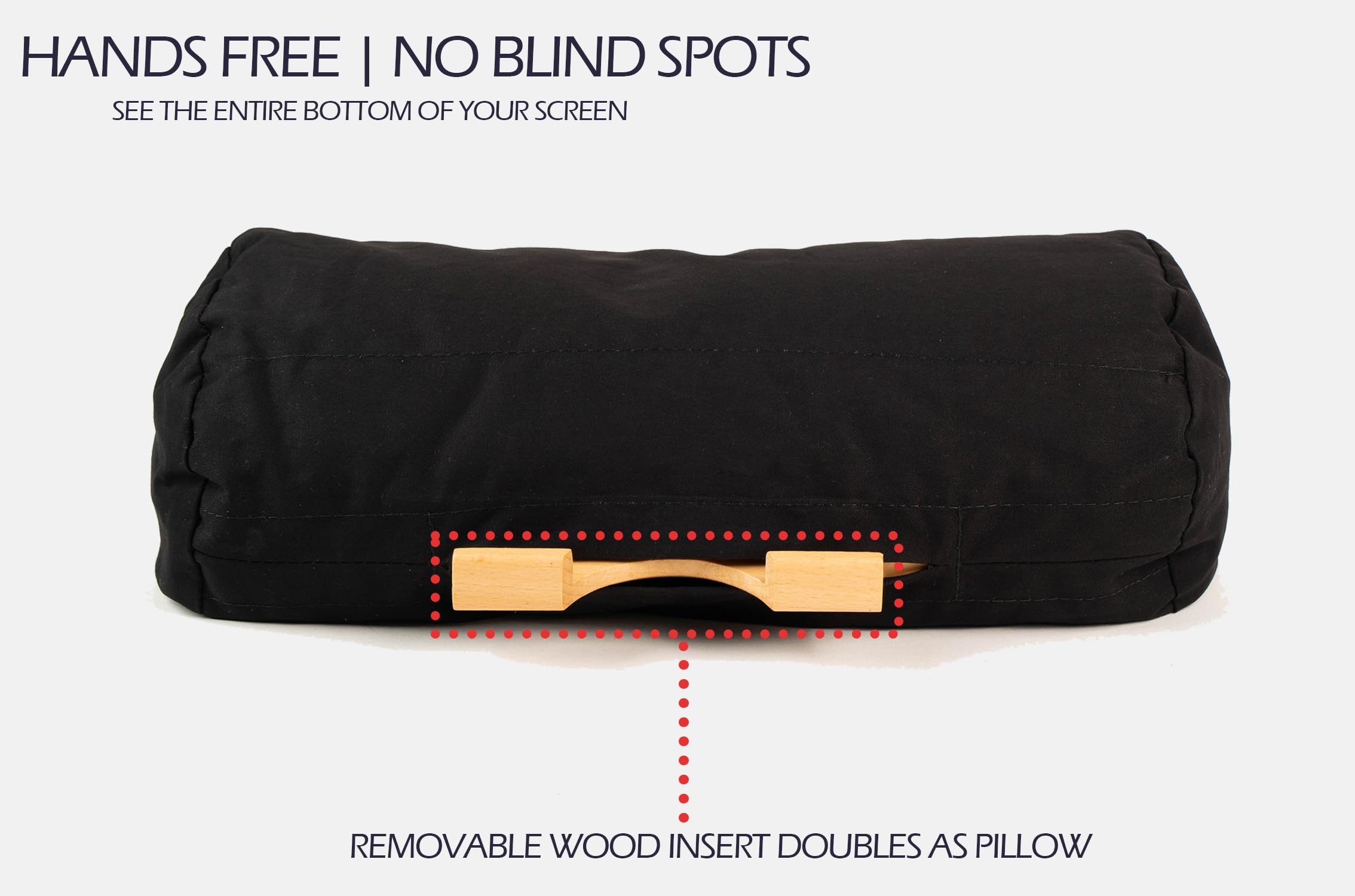 The Chill-ow iPad Organic Buckwheat Pillow Stand: The Ultimate Hands-Free Solution for Any Tablet or Phone. Perfect for Couch, Bed, or Table Use. (Black)