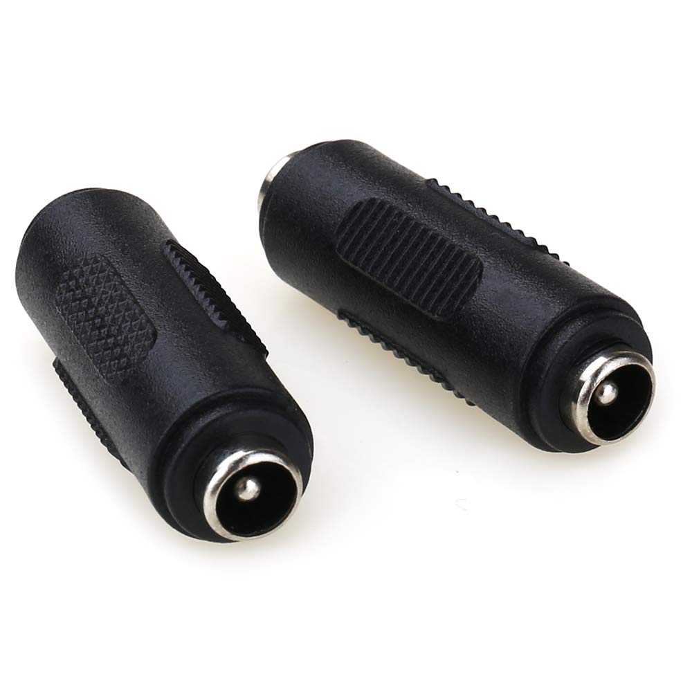 MOBOREST 12V 5.5mm x 2.1mm DC Power Connector Adapter, 12/24V Female to Female Power Jack Socket for Led Strip CCTV Security Camera Cable Wire Ends Plug Barrel -2PCS