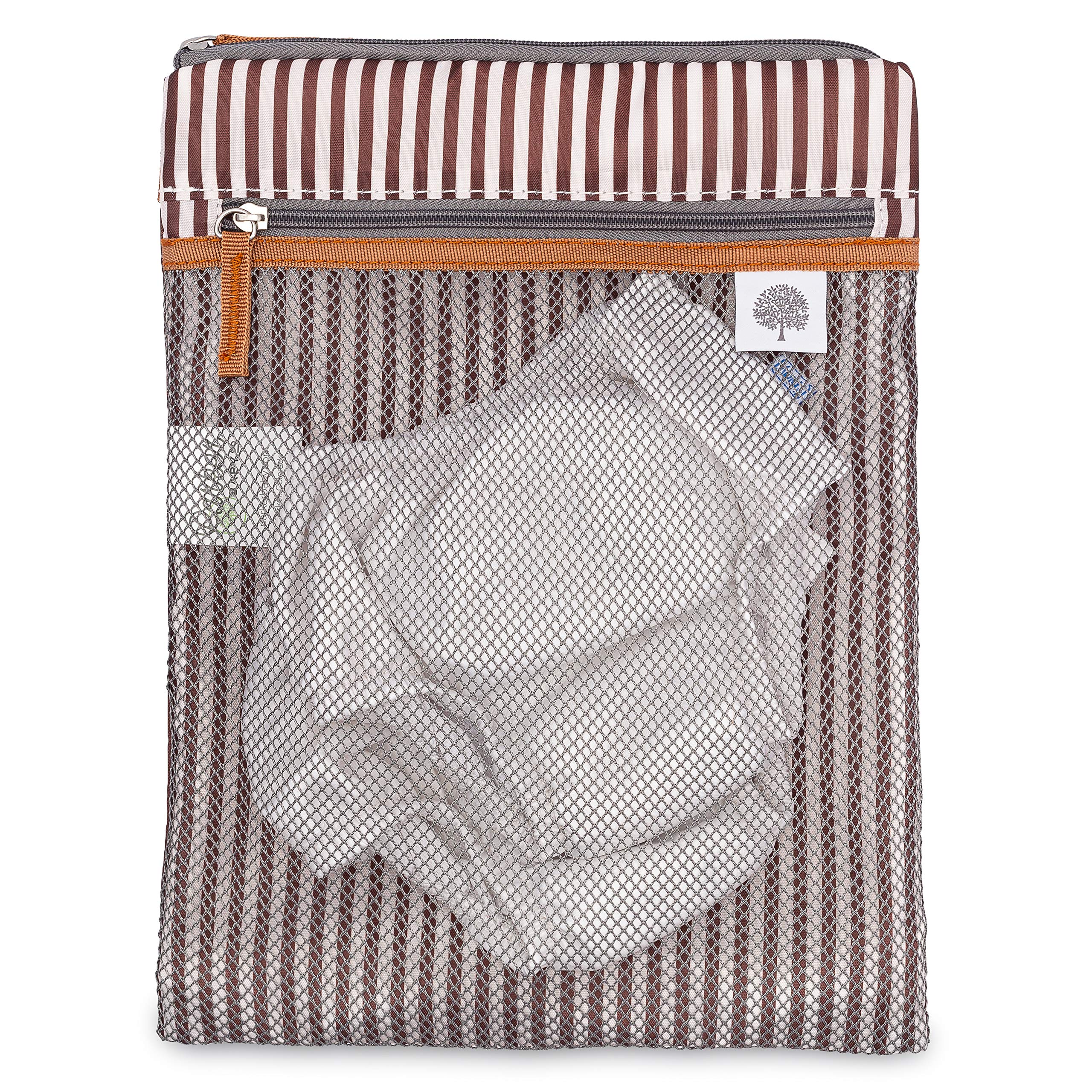 Parker Baby Cloth Diaper Wet Dry Bag - Waterproof Reusable Diaper Bag Accessory with Mesh Organizer and Zippered Pocket for Soiled or Wet Clothes, Diapers, Wipes, Swimsuits