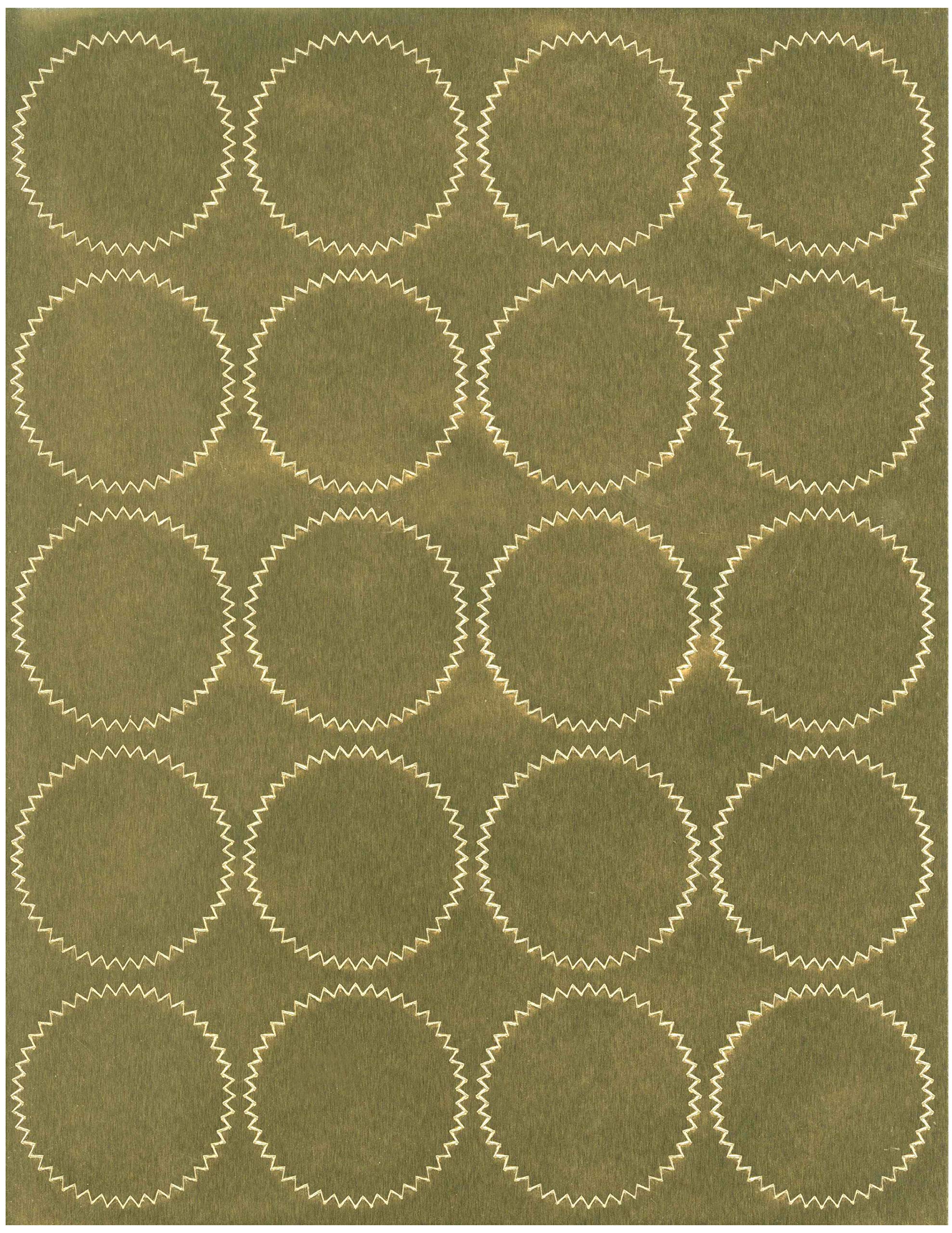Gold Wafer Seals 1 5/8"- 5 Sheets, 100 Gold Wafer Seals