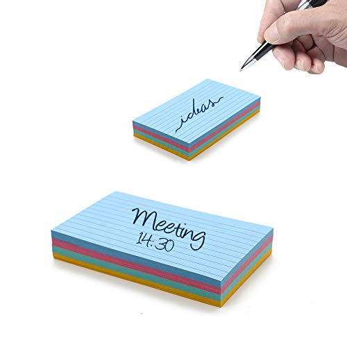 Emraw Ruled Colored Index Card Plain Back 3βx5β β For School, Home & Office (Pack of 200 Count)