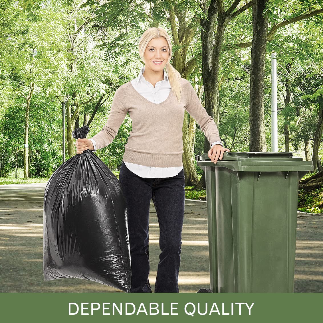 4 Gallon 180 Counts Strong Trash Bags Garbage Bags, Bathroom Trash Can Bin Liners, Small Plastic Bags for home office kitchen, fit 12-15 Liter, 3,3.5,4.5 Gal, Clear kitchen, Clear