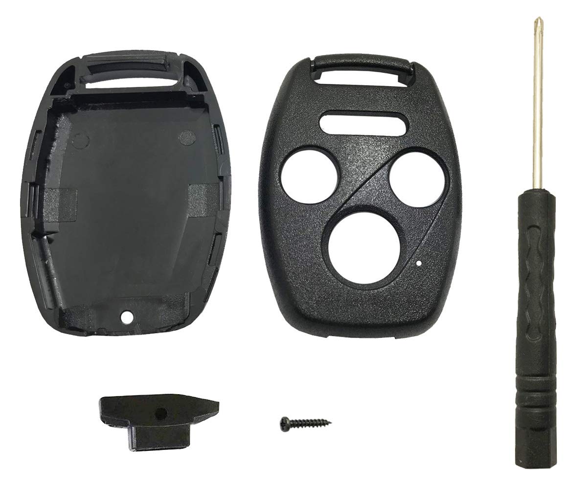 3+1 Buttons Replacement Key Fob Cover Case Fits for 2004-2015 Honda Accord Pilot Civic Hybrid EX 2003-2012 CR-V 2009-2015 HRV Odyssey Ridgeline Element Keyless Entry Key Fob Shell (Pack 2)