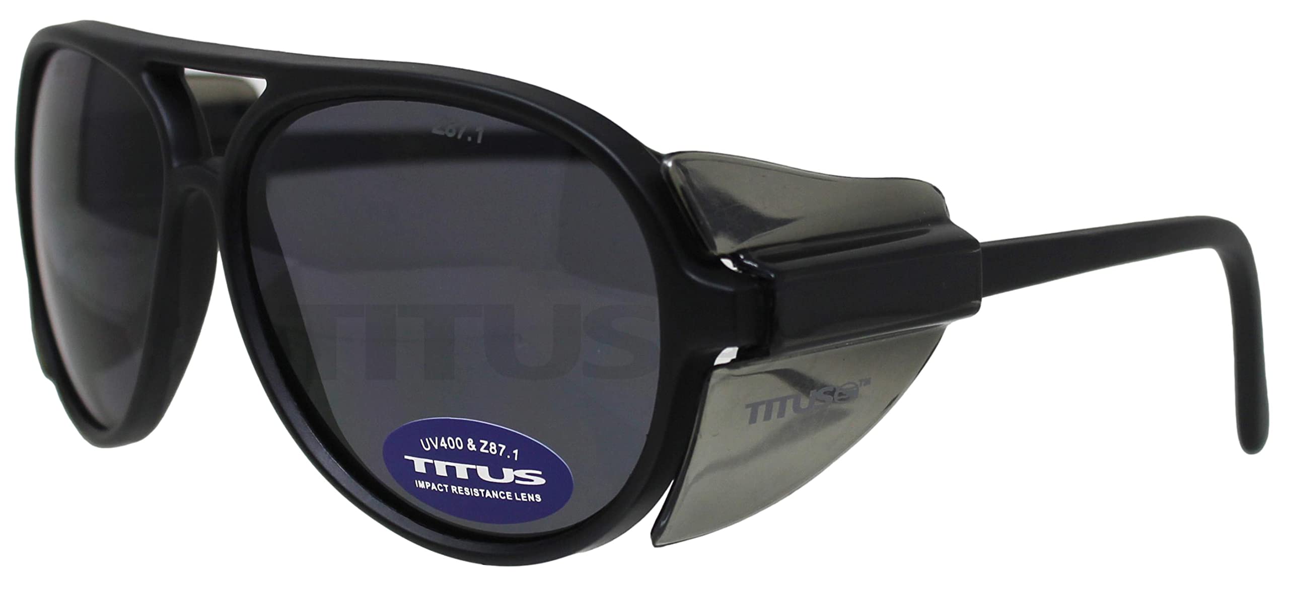 TITUS G35 Retro Aviator Z87 Sunglasses Eye Protection w/Side Shield Motorcycle Shooting DOT ANSI CE Approved Safety Glasses (Vermillion)