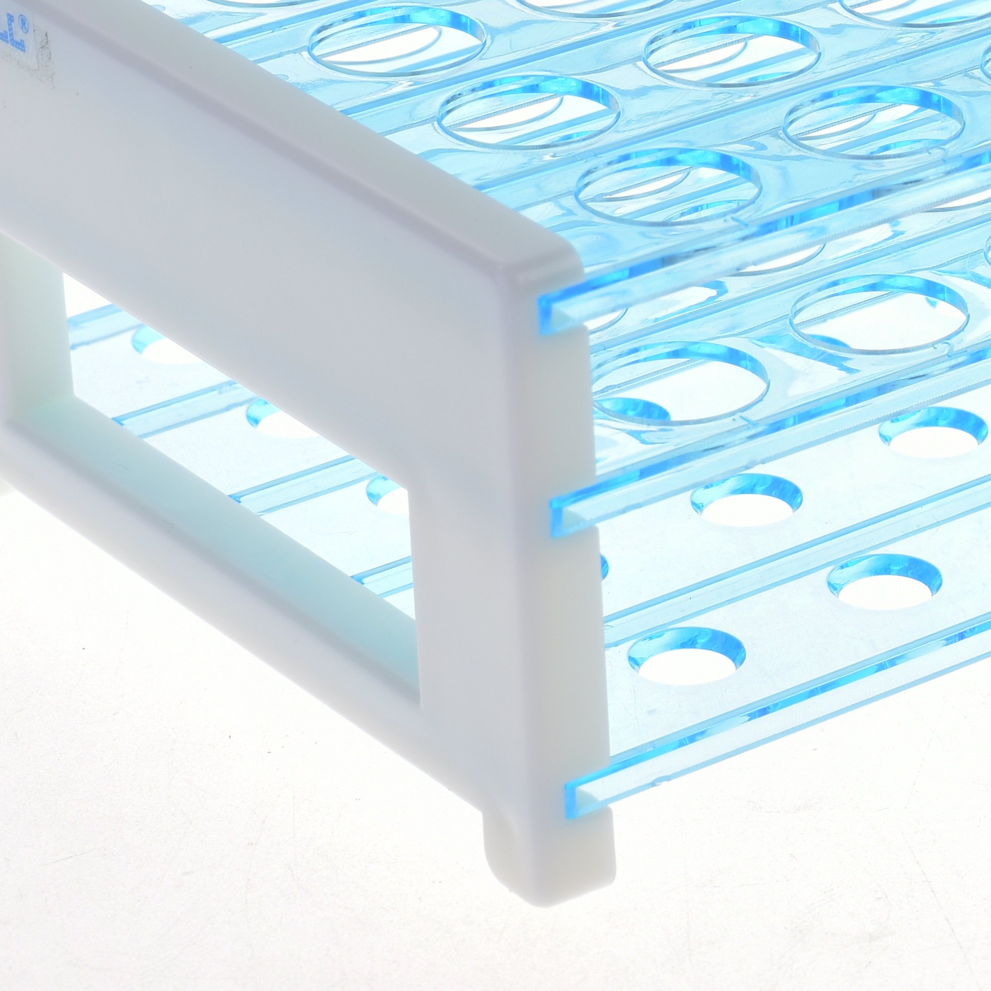 BCP Plastic 50 Hole Test Tube Rack for 10/15/16mm Tube, Detachable