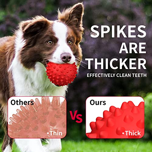 Apasiri ππ©π π«ππππ πππ«π¬π’π¨π§ Squeaky Toys for Large Dogs, Aggressive Chewers, Tough Spiky Ball Durable Floatable Rubber Pet Toys for Medium Breed