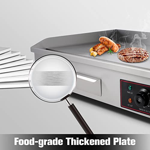 GCCSJ 22" Electric Countertop Griddle Grill Griddle 3000W 110V, Temperature Control Range 122-572 β, suitable for restaurants and homes