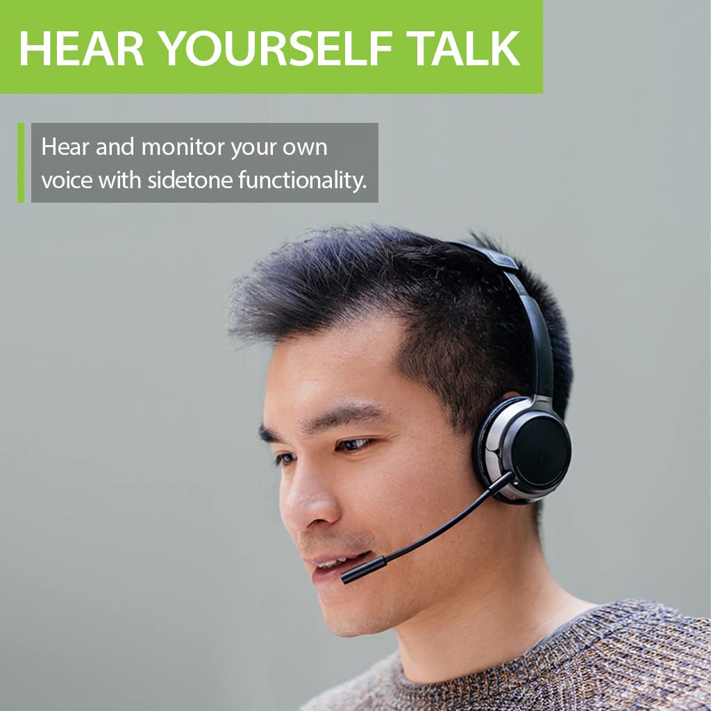 Avantree Alto Clair 2 - Multifunctional Bluetooth Headphones & Detachable Noise-Filtering Mic with Wired & Wireless Headset Modes, Dual Link Connectivity for PC, Computer & Phone, Clear Calls Anywhere